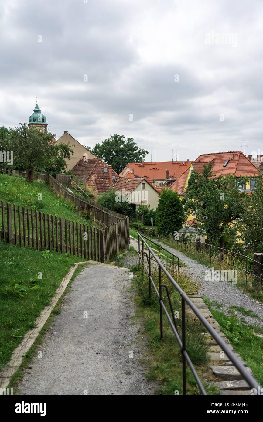 Streets of an old historical town of Stolpen. Saxony. Germany Stock ...