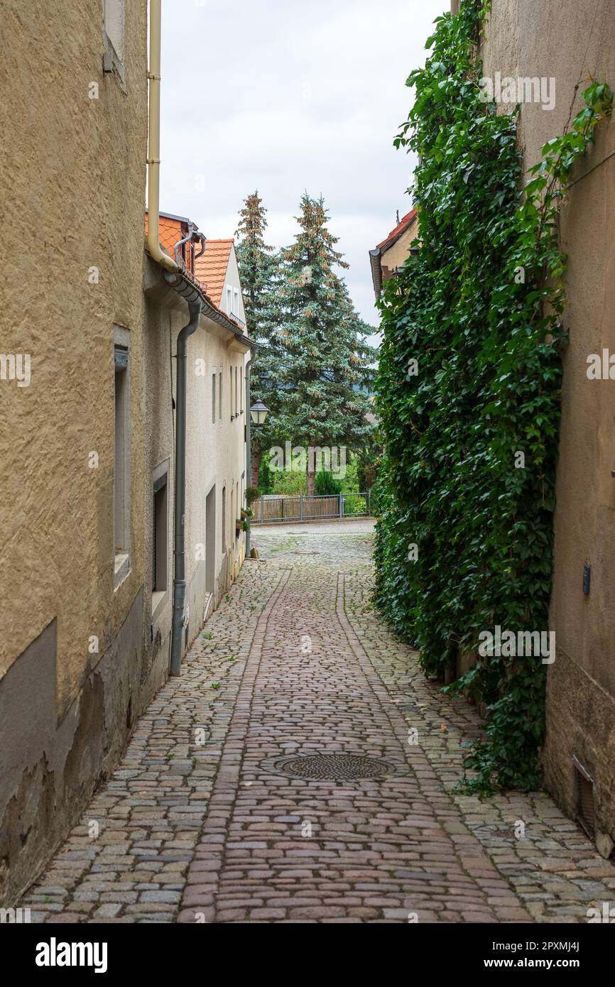 Streets of an old historical town of Stolpen. Saxony. Germany Stock ...