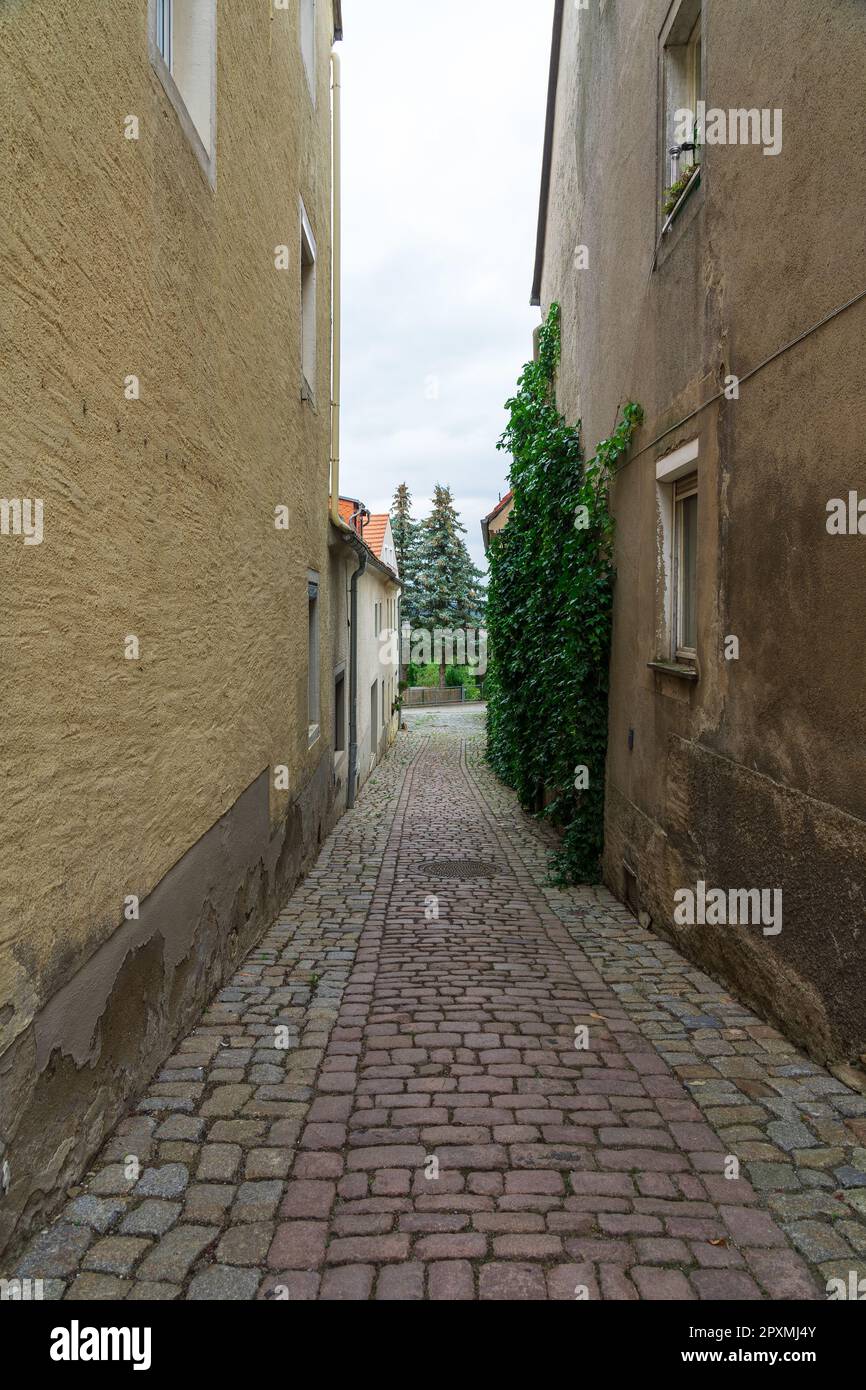 Streets of an old historical town of Stolpen. Saxony. Germany Stock ...
