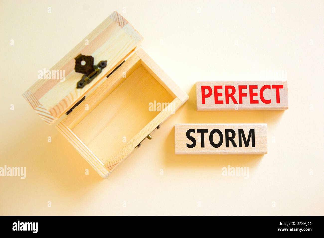 Perfect storm symbol. Concept words Perfect storm on beautiful wooden ...