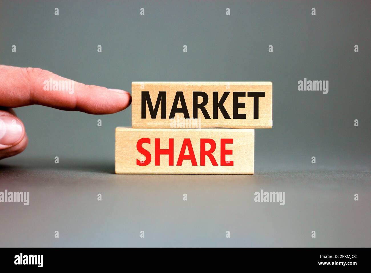 Market share symbol. Concept words Market share on beautiful wooden ...