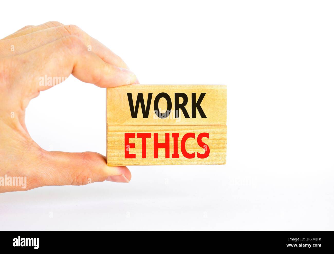 Work ethics symbol. Concept words Work ethics on beautiful wooden block ...