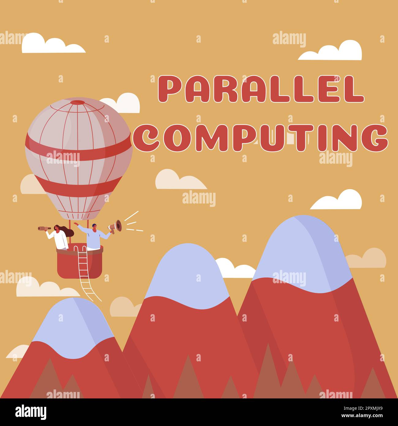 Sign Displaying Parallel Computing Business Idea Simultaneous Calculation By Means Of Software