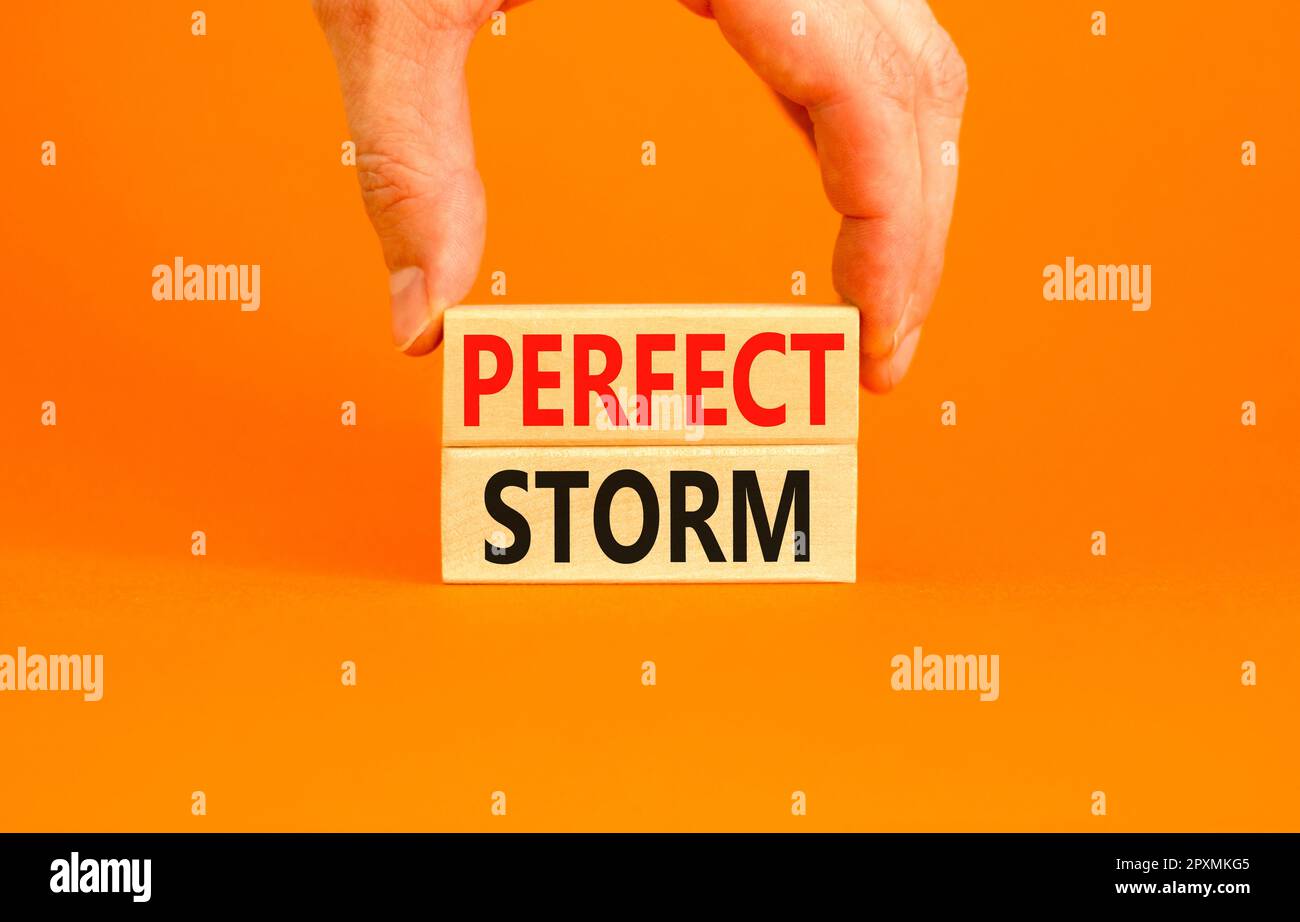 Perfect storm symbol. Concept words Perfect storm on beautiful wooden ...
