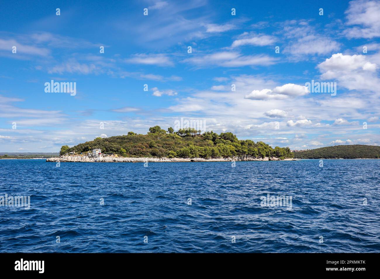 Brijuni National Park from Water. Brionian Island with Adriatic Sea ...