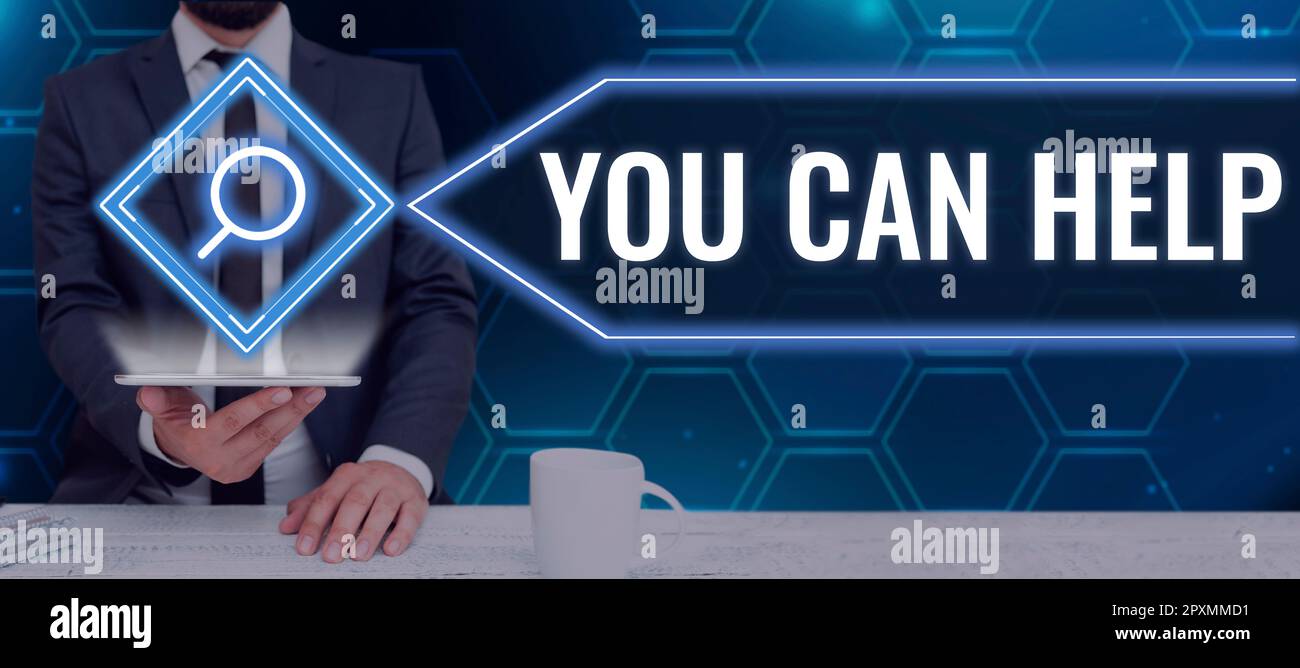 Text sign showing You Can Help, Word for be a volunteer helping people ...