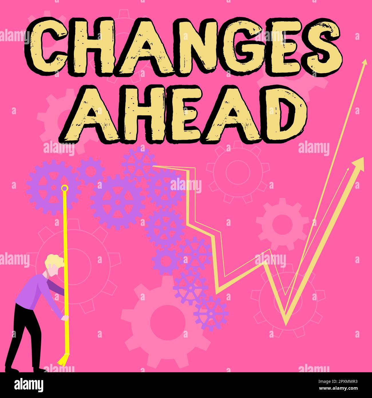 Text showing inspiration Changes Ahead, Word Written on to replace with ...