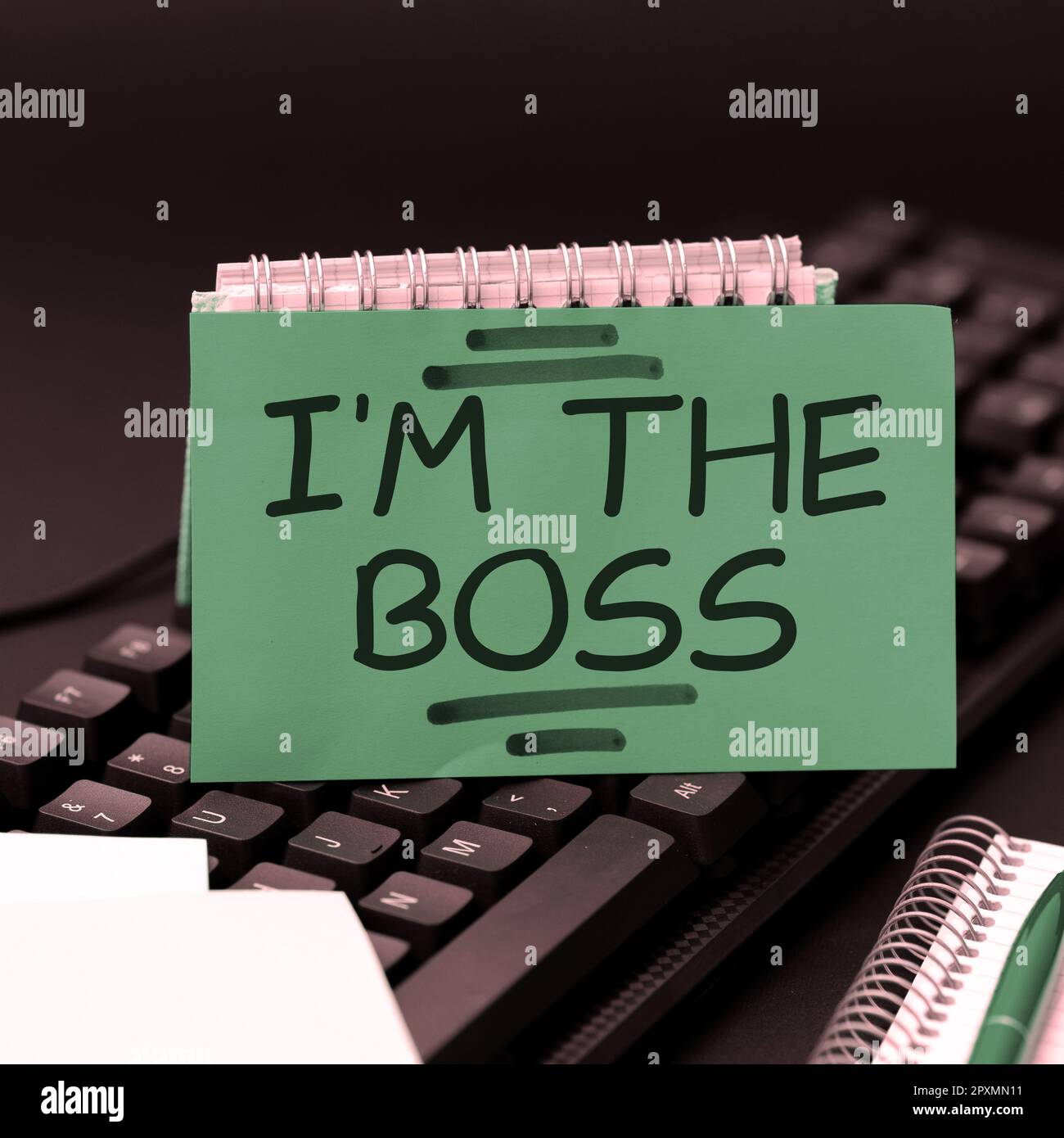 Text caption presenting I'M The Boss, Business idea Be the one that ...