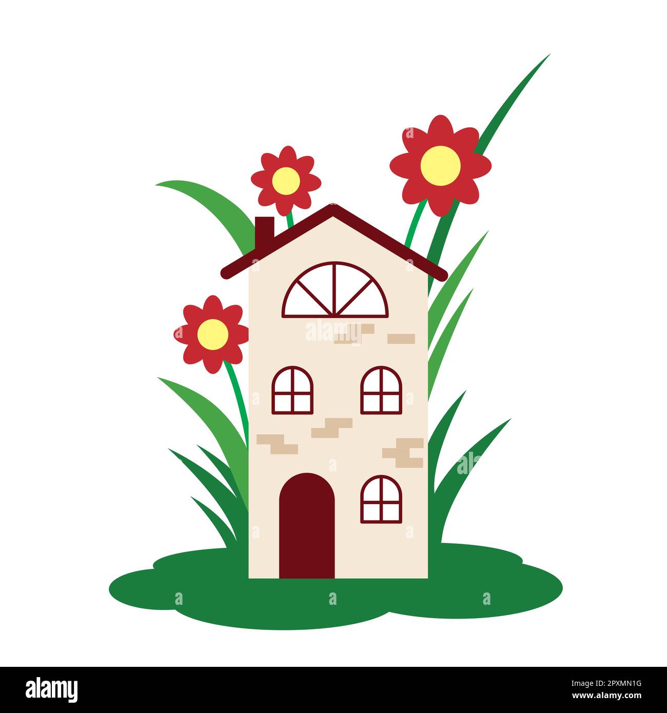Flowers window cottage Stock Vector Images - Alamy
