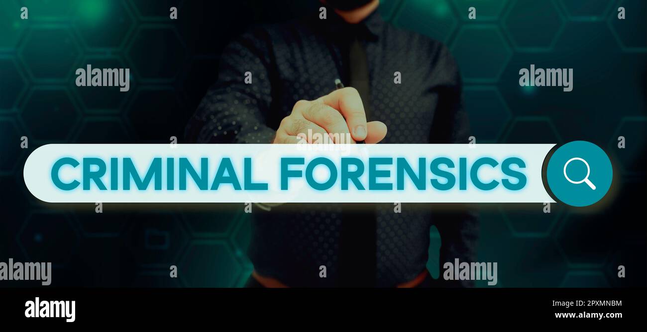 Text sign showing Criminal Forensics, Concept meaning Federal Offense ...