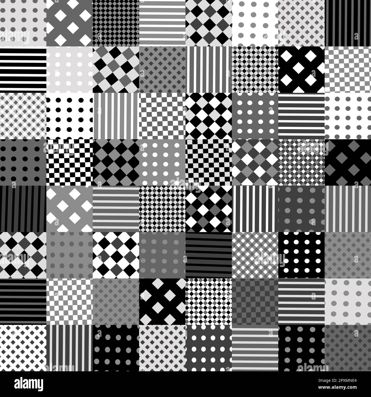 Black and white geometrical pattern in patchwork style for background ...
