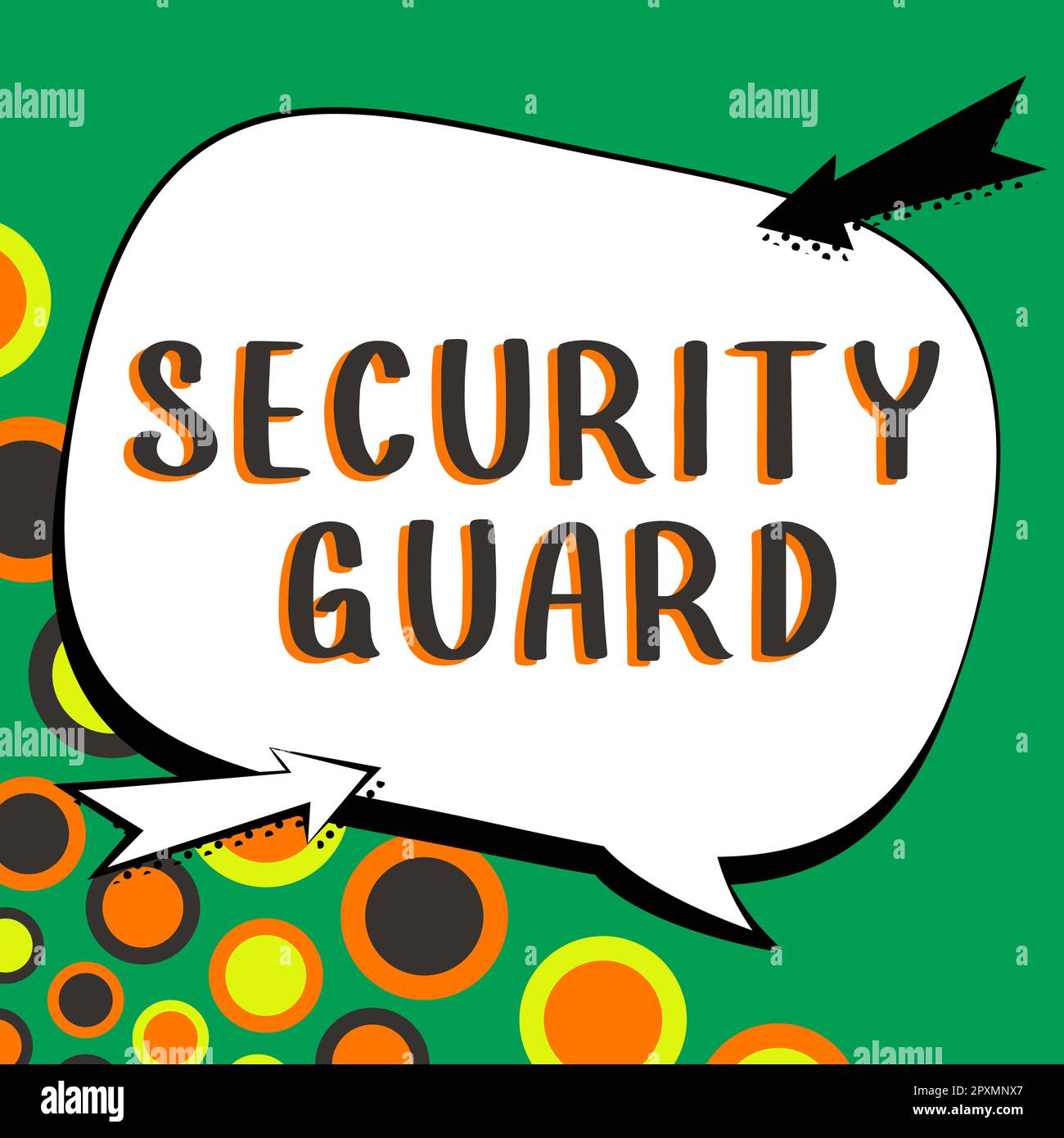 Writing displaying text Security Guard, Business approach tools used to ...
