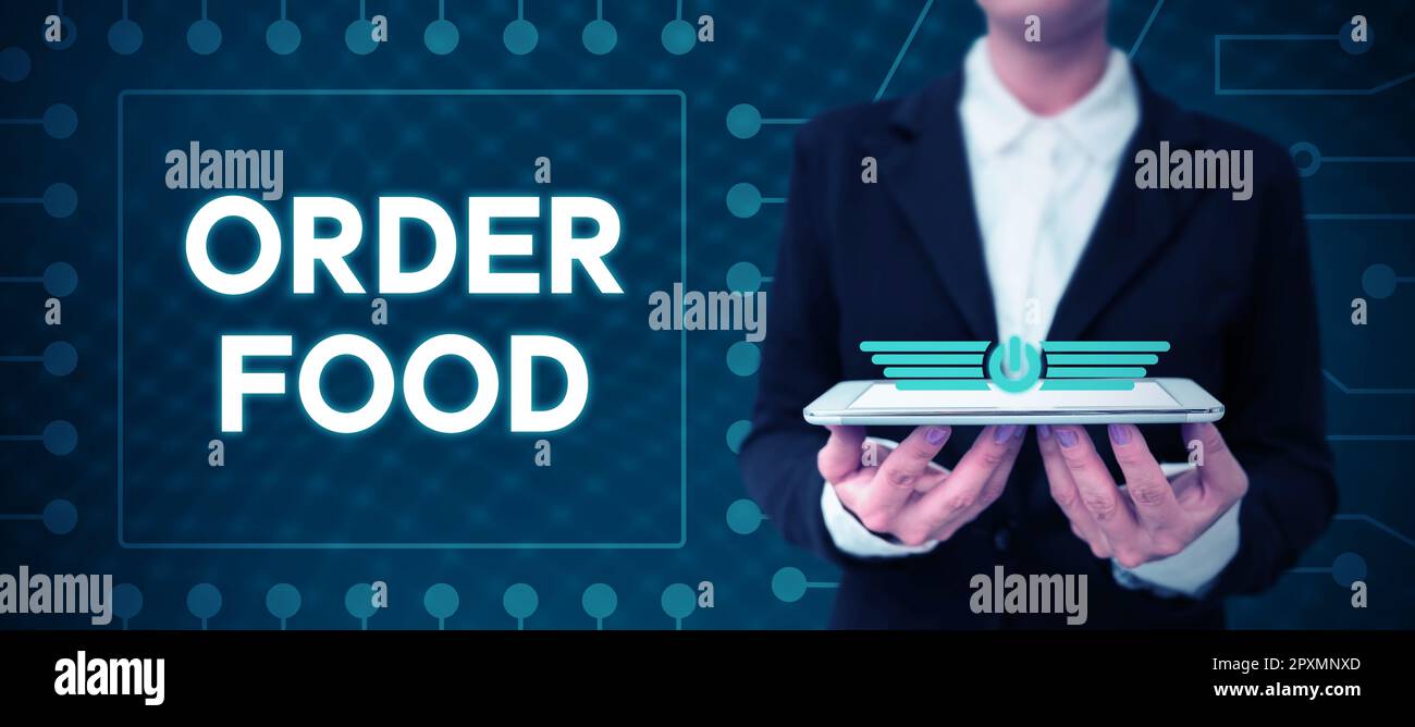 Inspiration showing sign Order Food, Business idea the process of ...