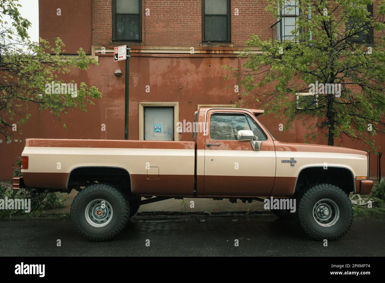 Vintage Chevy Silverado, in Red Hook, Brooklyn, New York Stock Photo ...