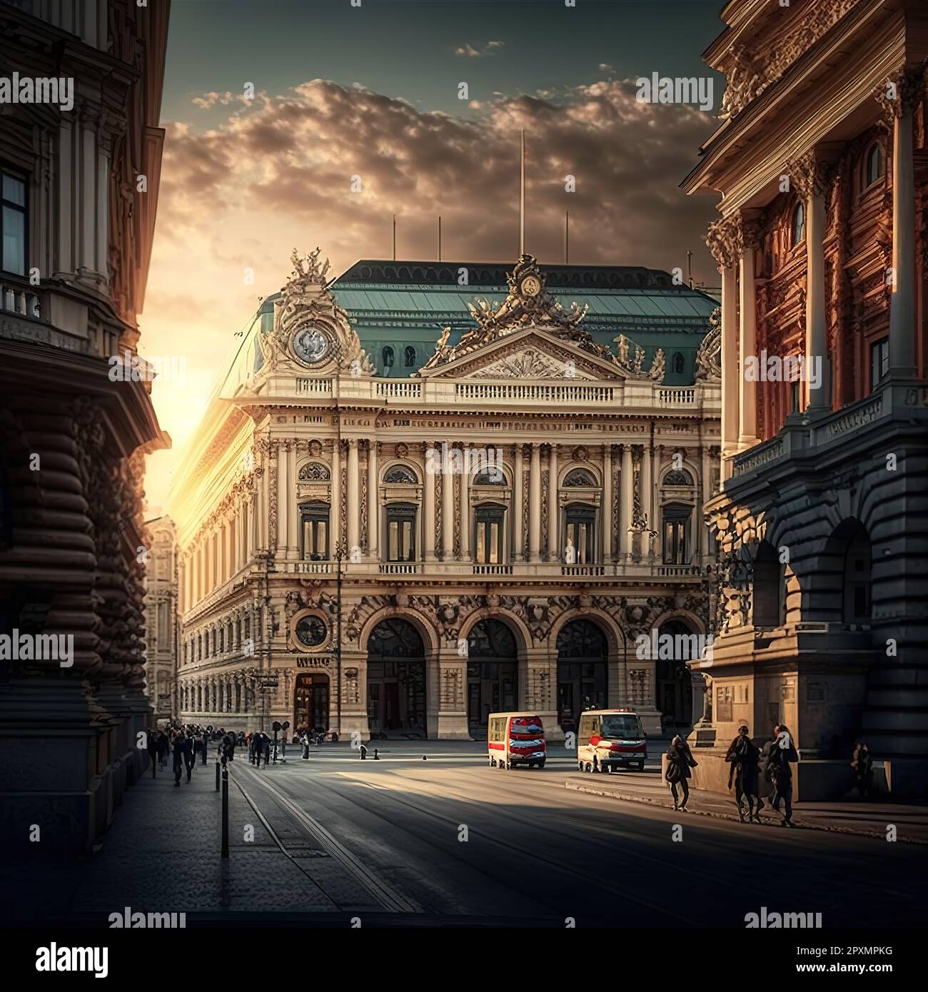 This stunning photograph captures the historic center of Vienna, with ...