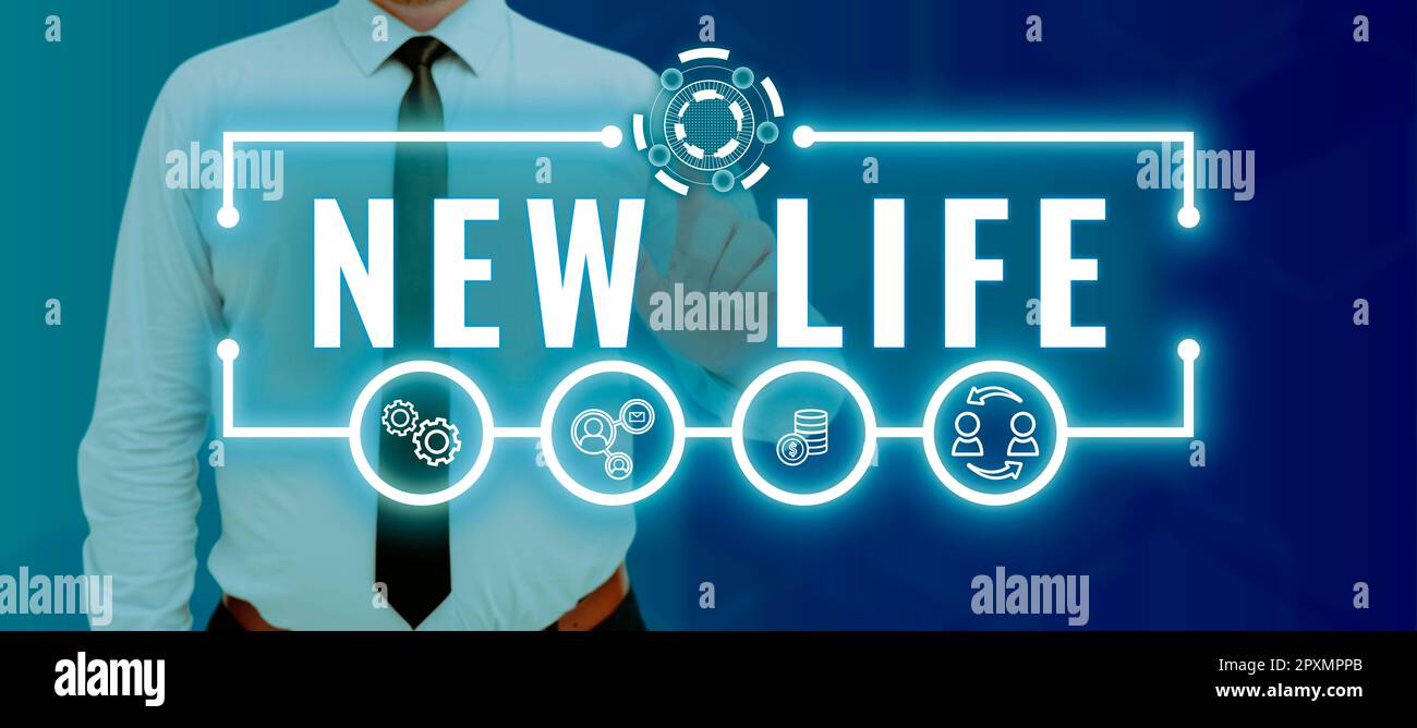 Hand writing sign New Life, Concept meaning start of change in the ...