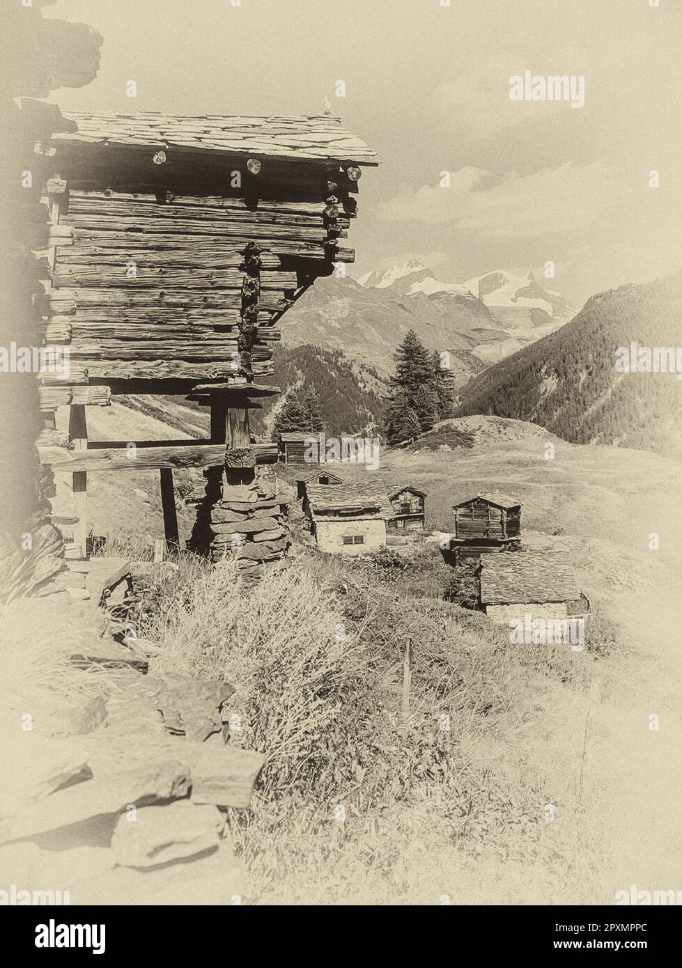 This series of images are of the mountains near the Swiss resort town ...