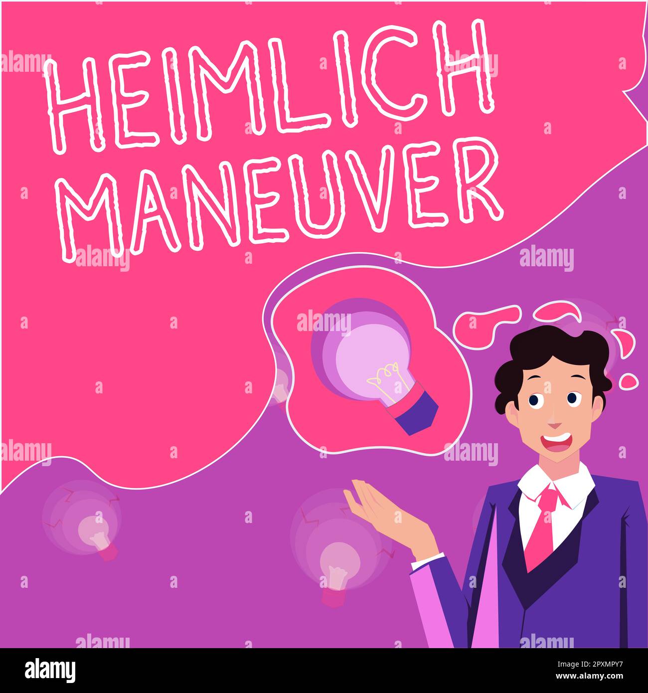 Text sign showing Heimlich Maneuver, Business concept application of ...