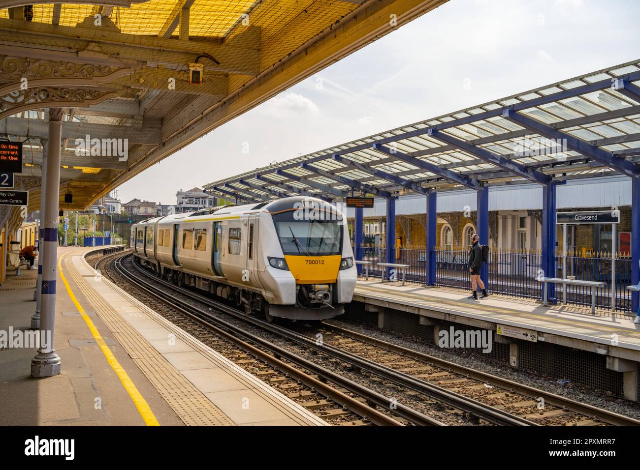 Train at Platform 0ne 1 of the new layout of Gravesend station Stock ...