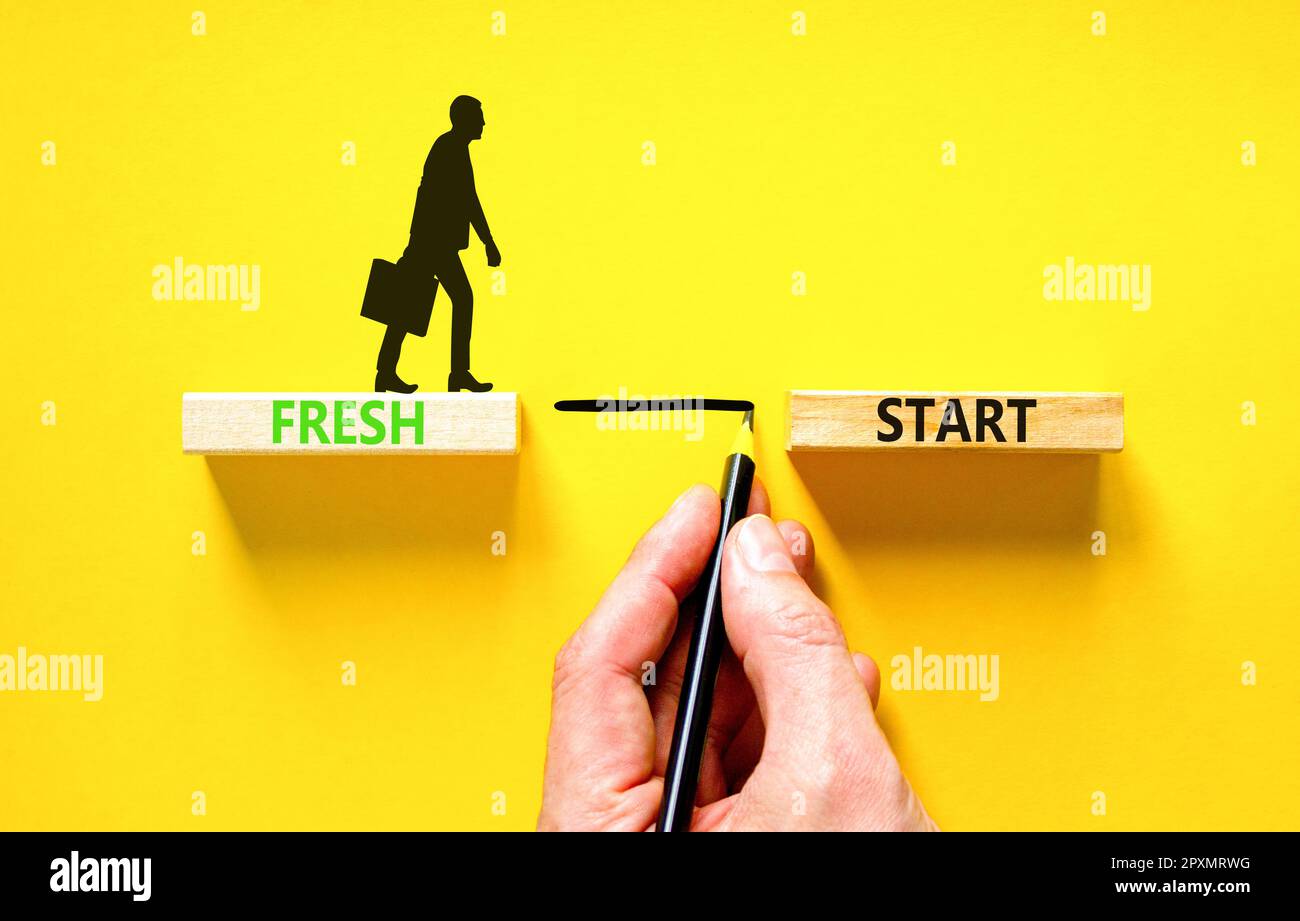 Fresh start and motivational symbol. Concept words Fresh start on ...