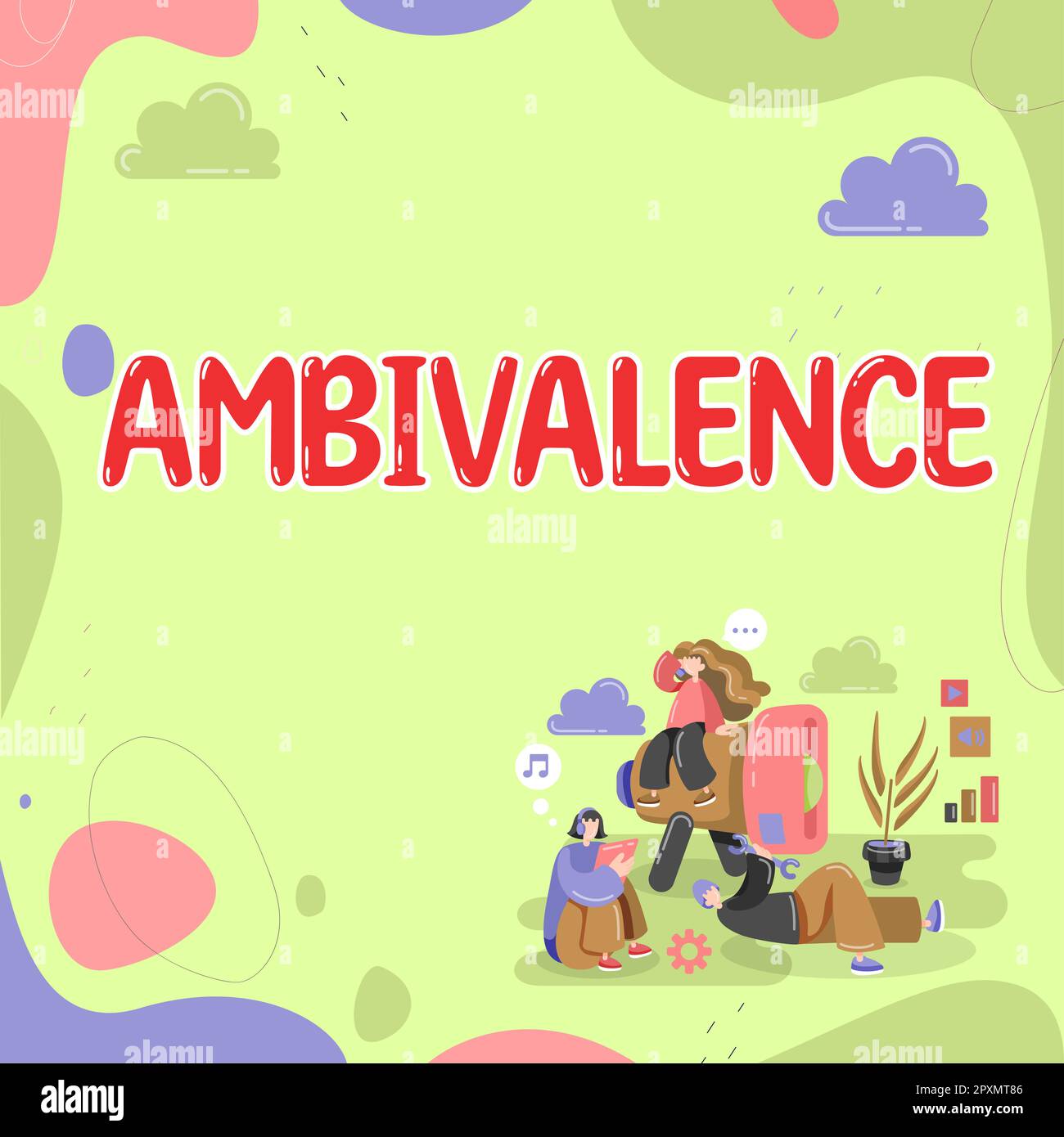 Text caption presenting Ambivalence, Concept meaning attitudes or ...