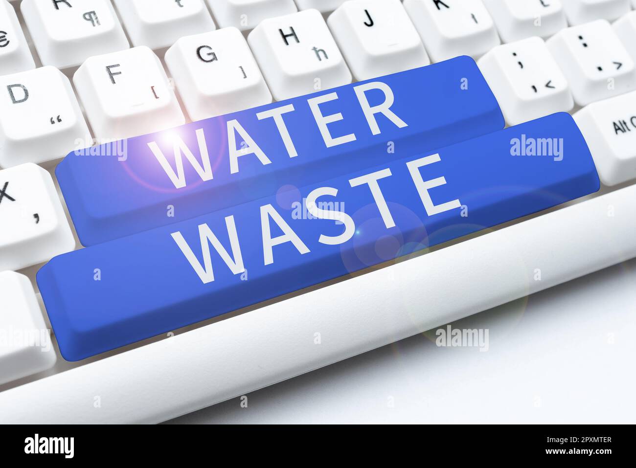 Text sign showing Water Waste, Concept meaning liquid that has been ...