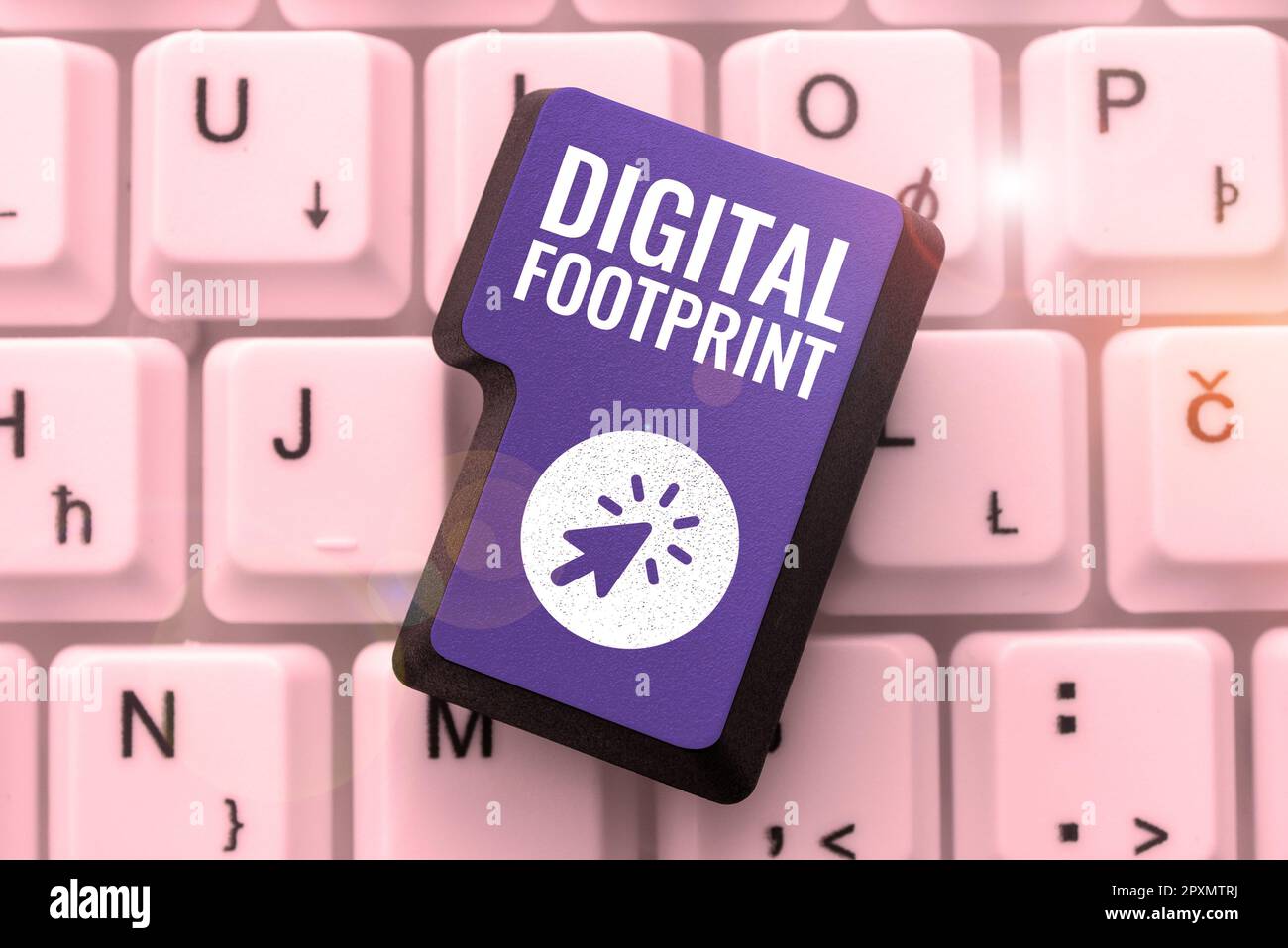 Text caption presenting Digital Footprint, Word Written on uses digital ...