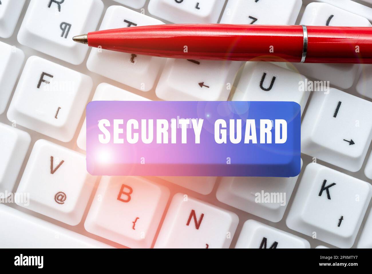 Conceptual Display Security Guard Word Written On Tools Used To Manage Multiple Security