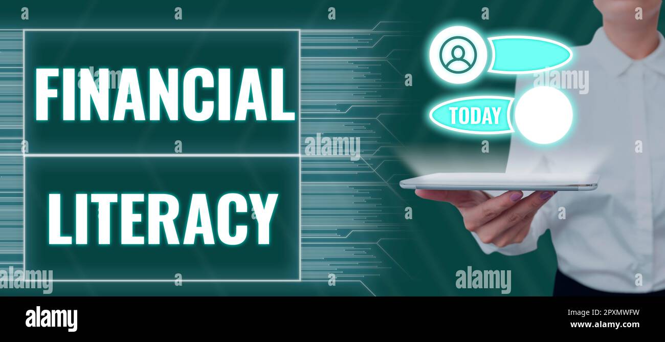 Conceptual caption Financial Literacy, Business showcase Understand and ...