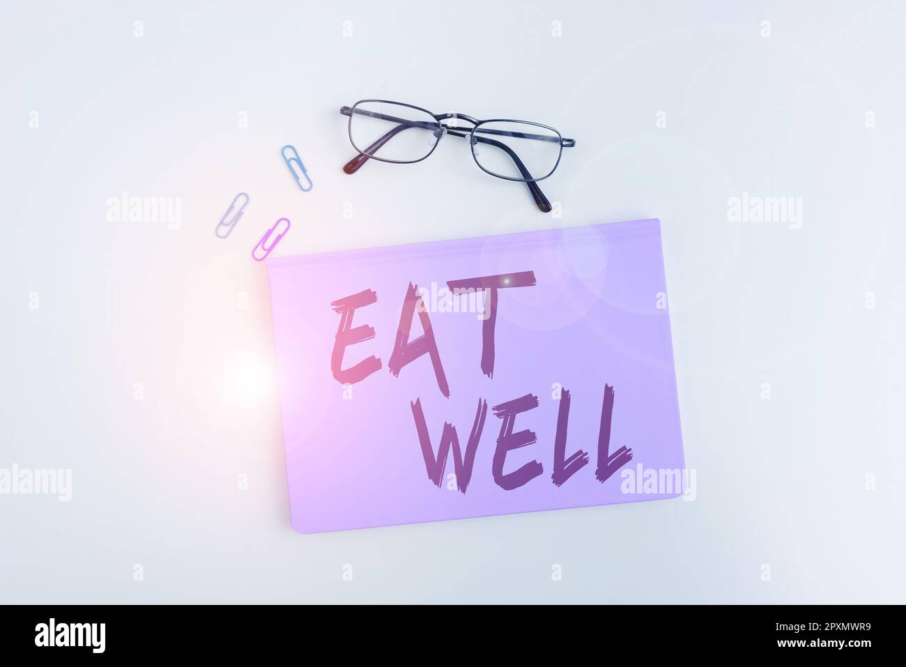 Writing displaying text Eat Well, Concept meaning Practice of eating ...