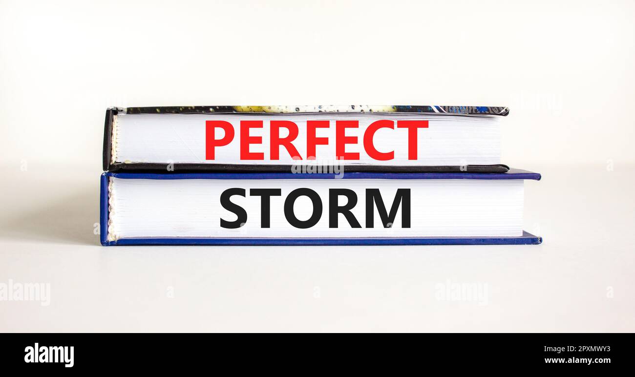Perfect storm symbol. Concept words Perfect storm on beautiful books ...