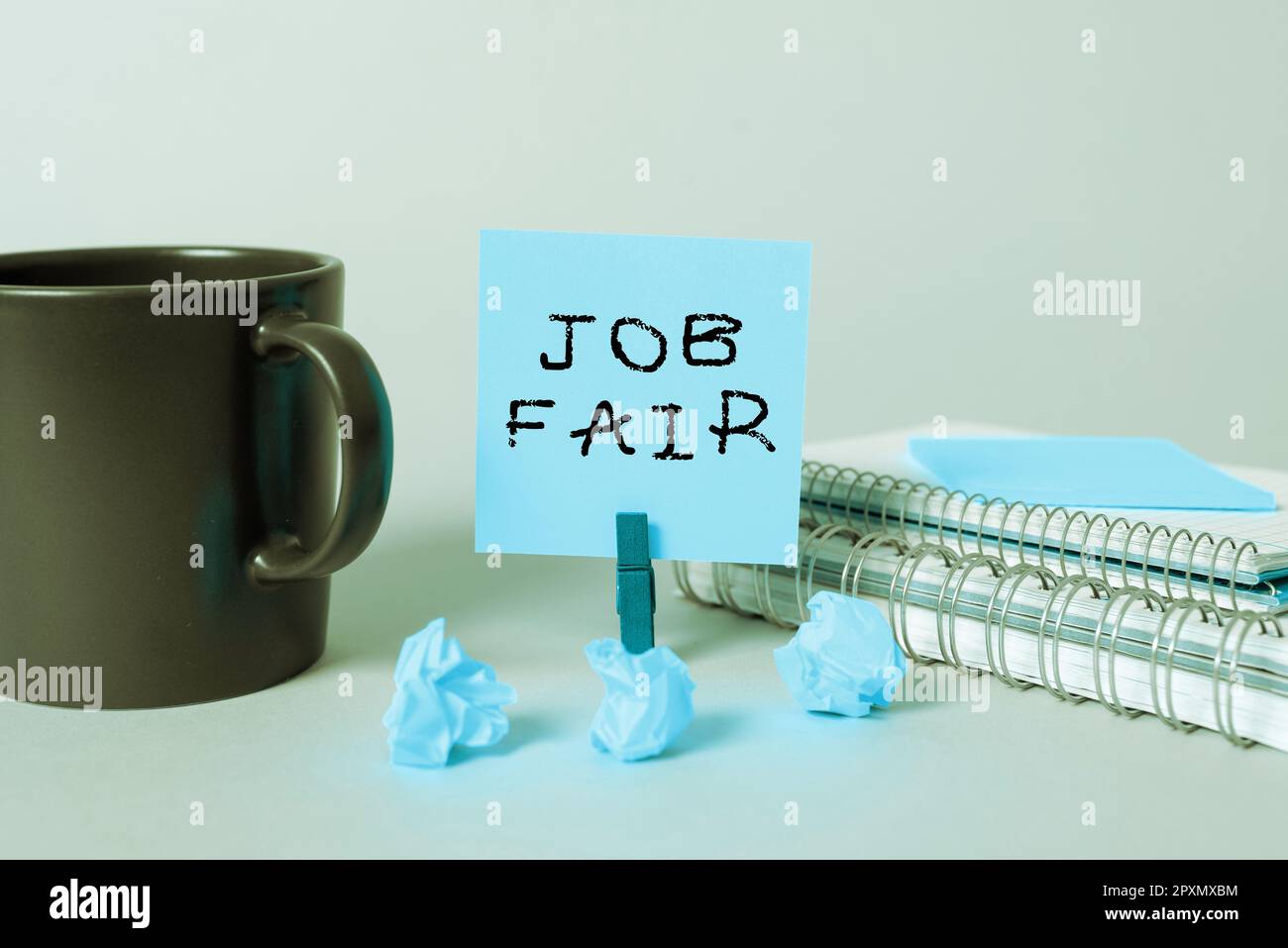 Text caption presenting Job Fair, Internet Concept An event where a ...