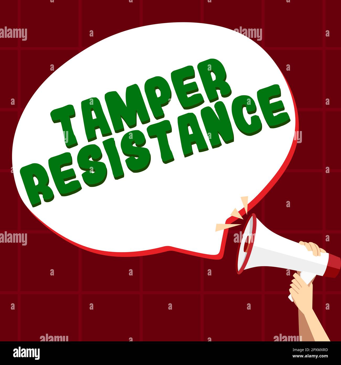 Sign displaying Tamper Resistance, Word for resilent to physical harm ...