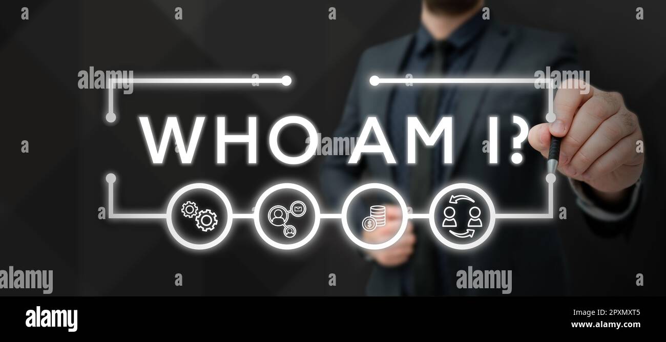 Conceptual display Who Am I, Concept meaning when being asked about ...