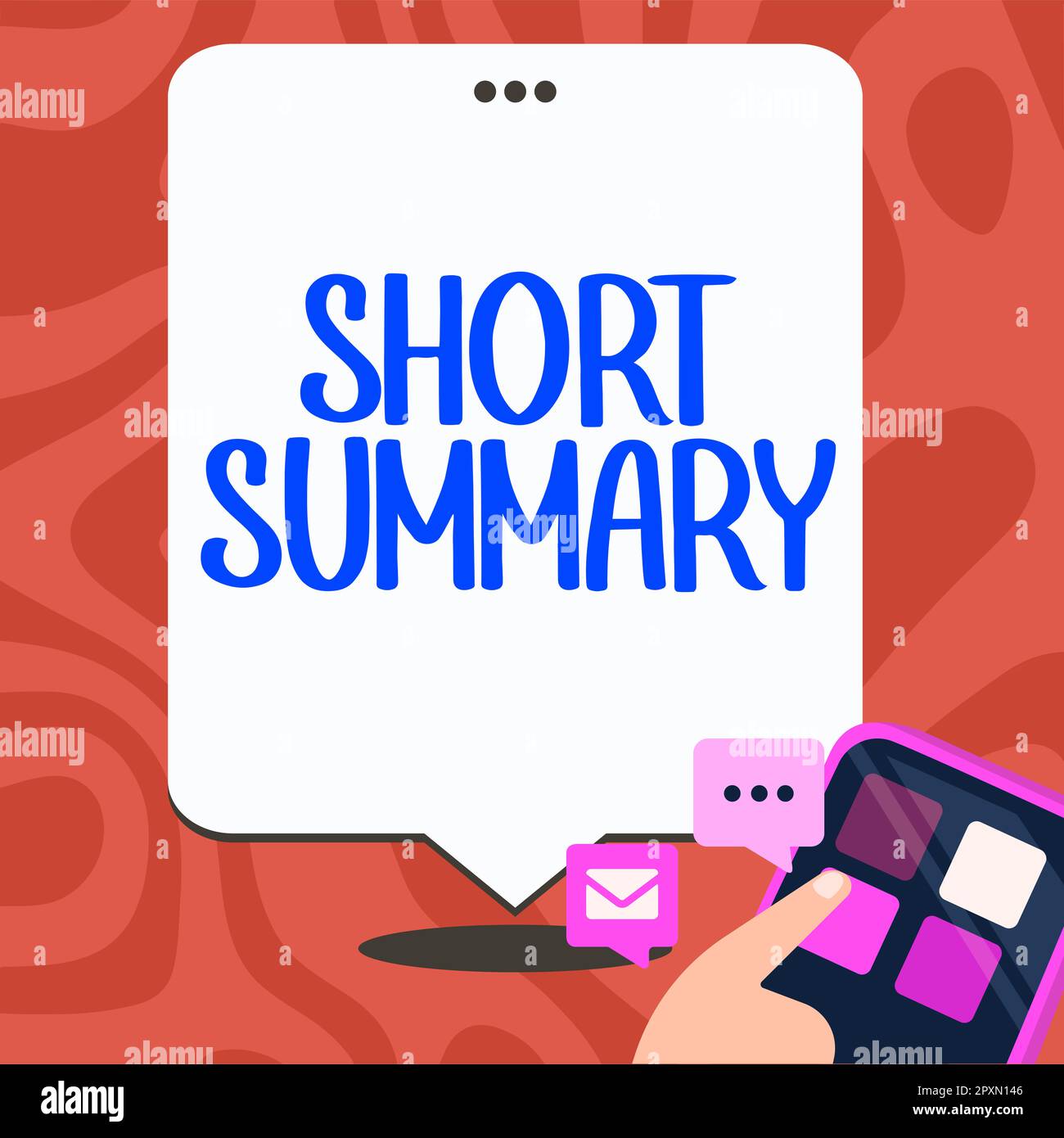 Text caption presenting Short Summary, Business overview Brief statement of main points clear ...