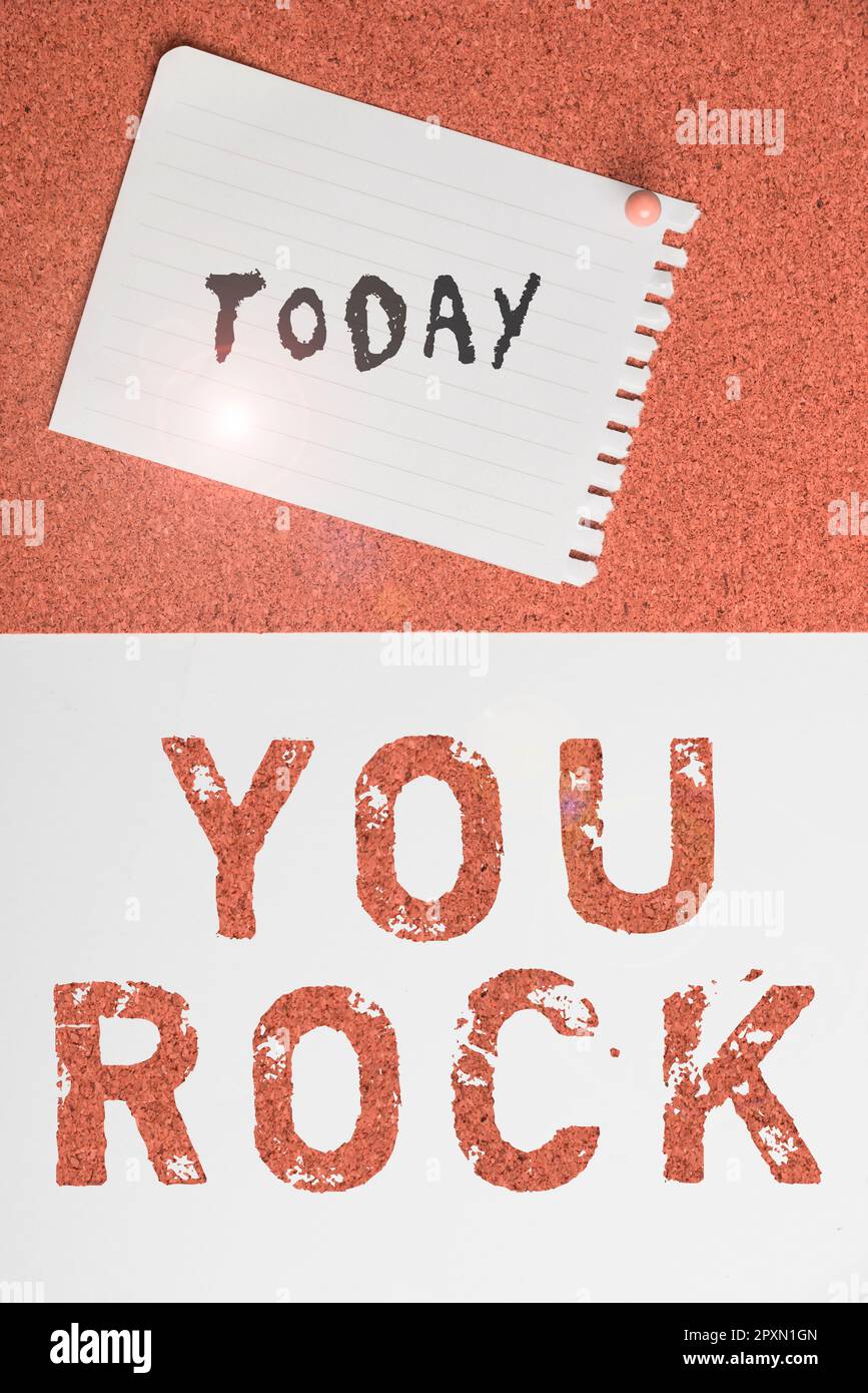 Inspiration showing sign You Rock, Conceptual photo slang phrase of ...
