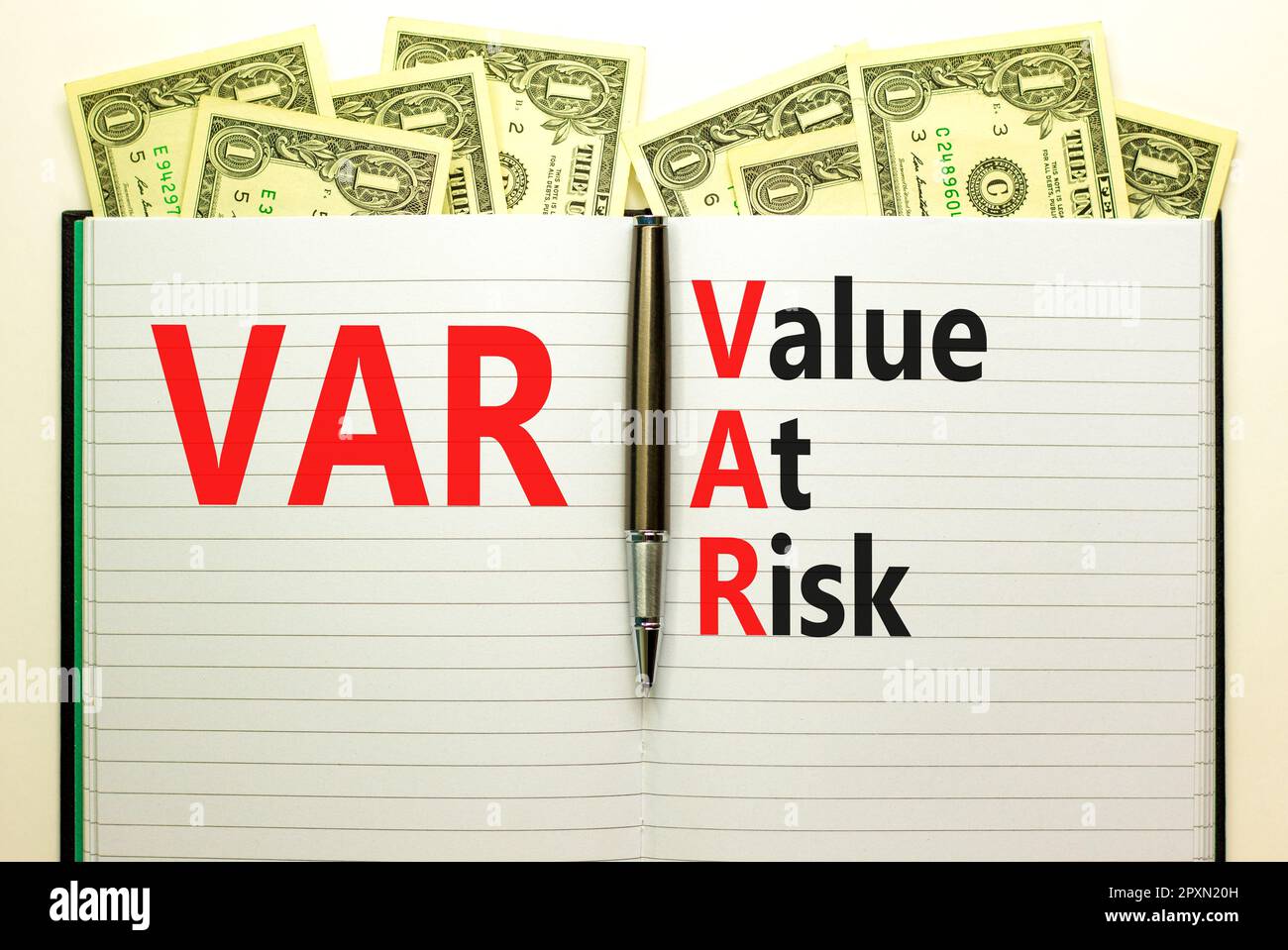 VAR Value at risk symbol. Concept words VAR Value at risk on beautiful ...