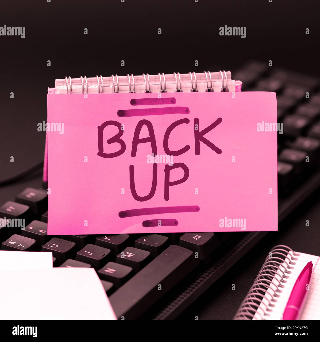 Text sign showing Back Up, Word Written on saving important data into ...