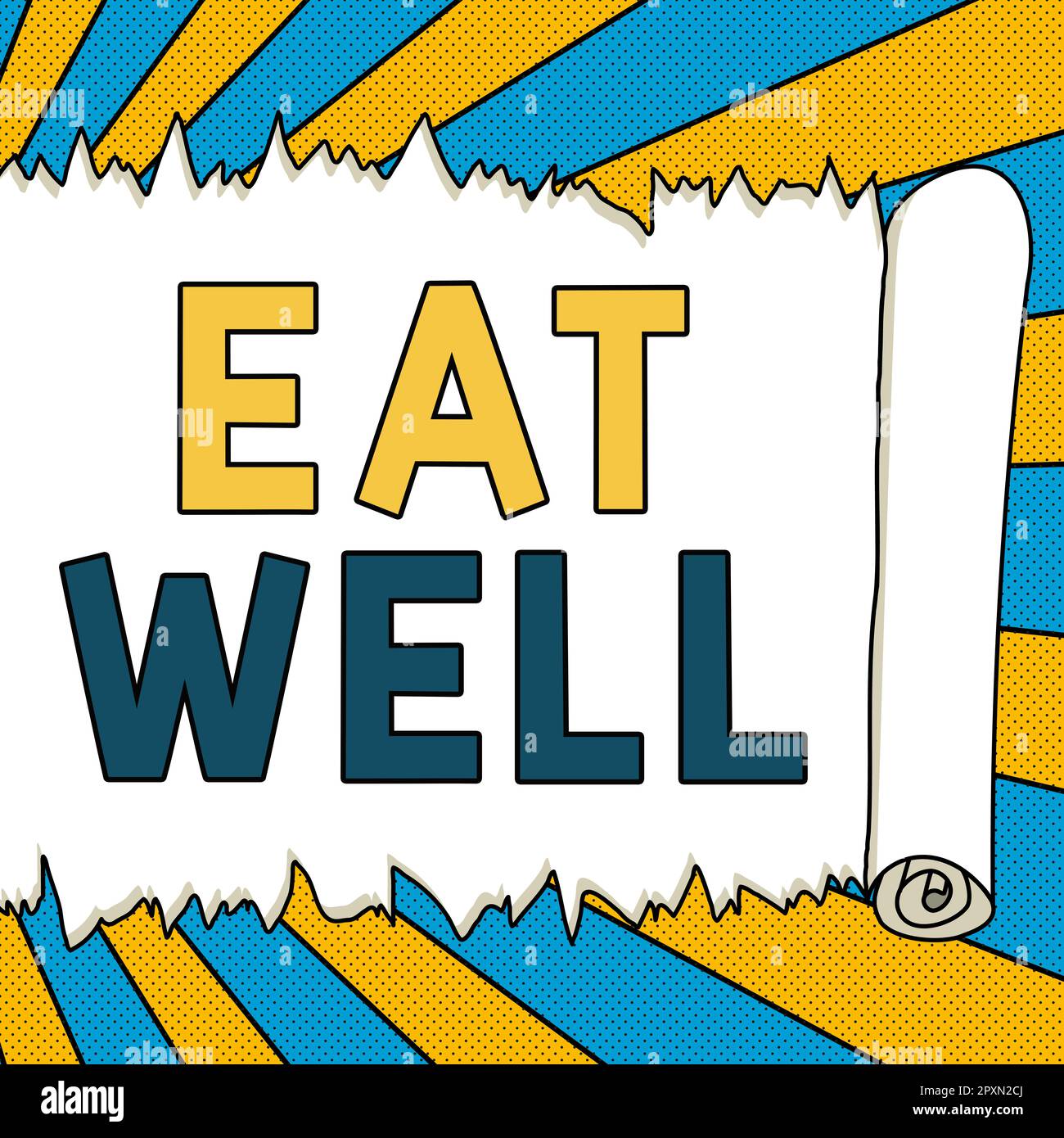 Hand writing sign Eat Well, Business approach Practice of eating only ...