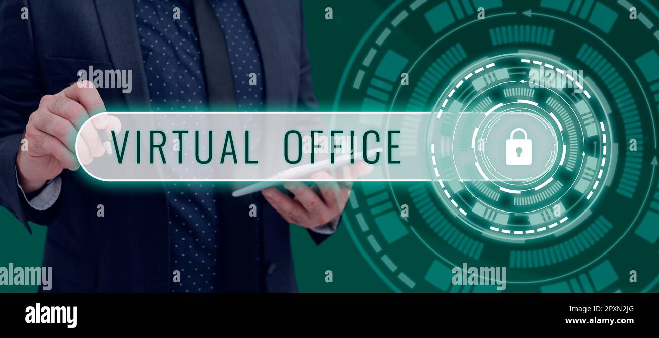 Conceptual display Virtual Office, Word for Mobile work-environment ...