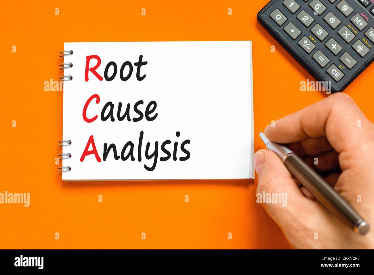 RCA root cause analysis symbol. Concept words RCA root cause analysis ...
