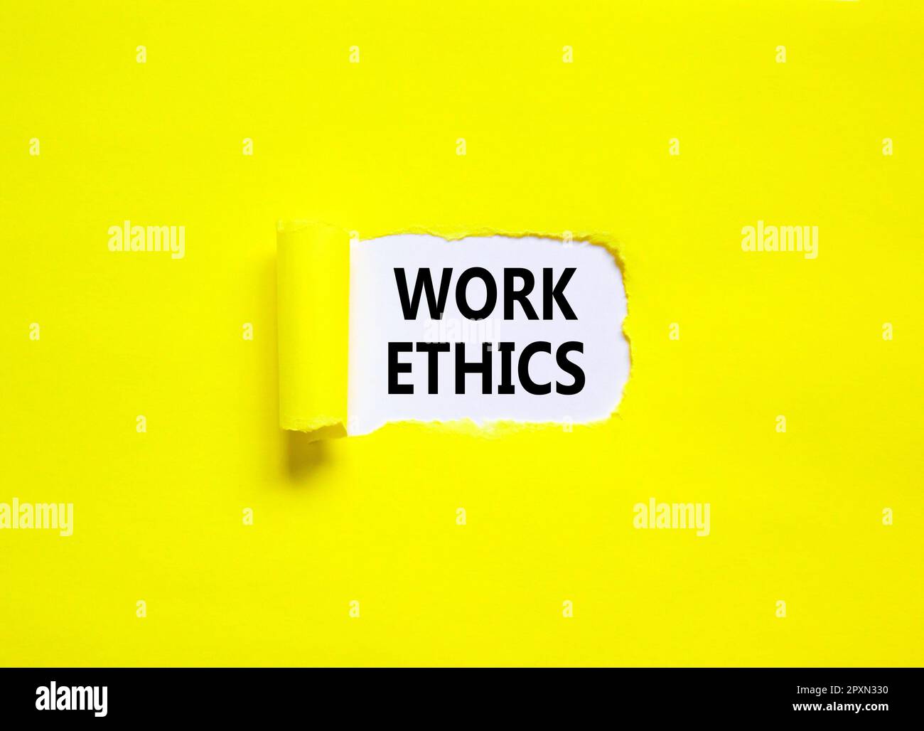 Work ethics symbol. Concept words Work ethics on beautiful white paper ...