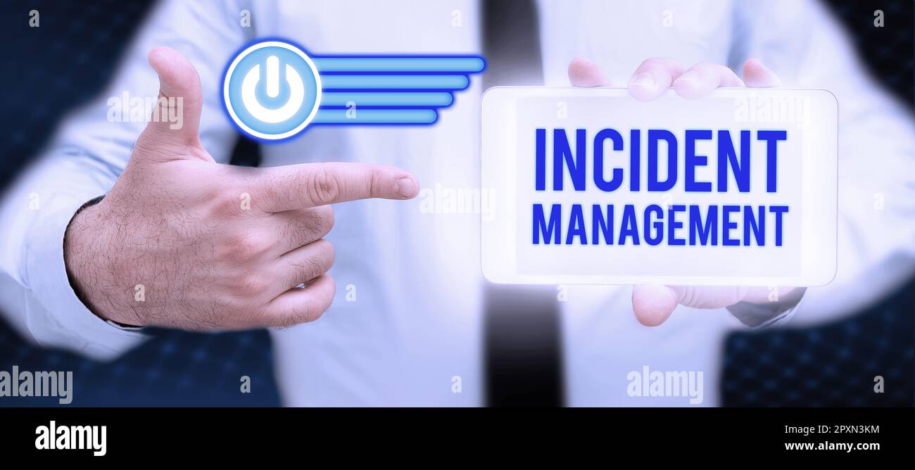 Text showing inspiration Incident Management, Business overview Process ...