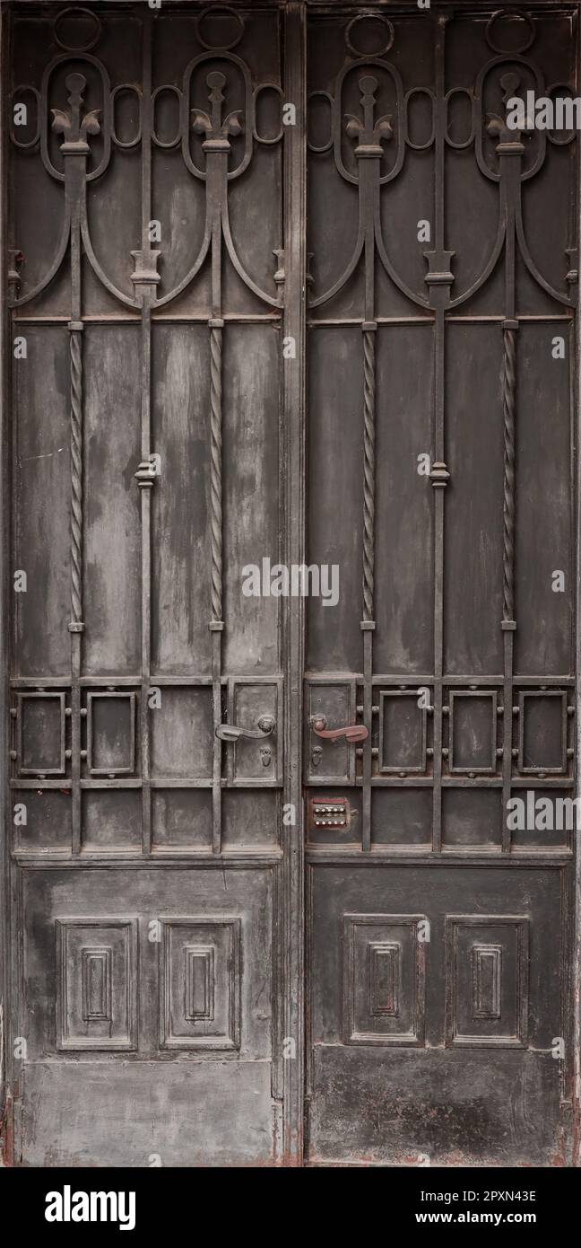 Old ancient metal door texture in european medieval style. The detailed ...