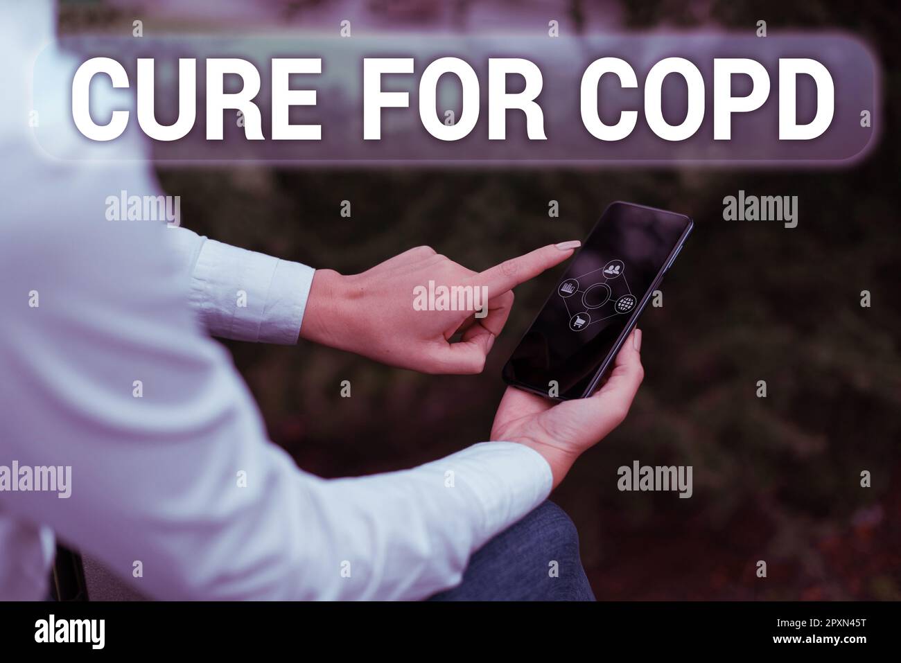 Conceptual display Cure For Copd, Word Written on Medical treatment over Chronic Obstructive ...