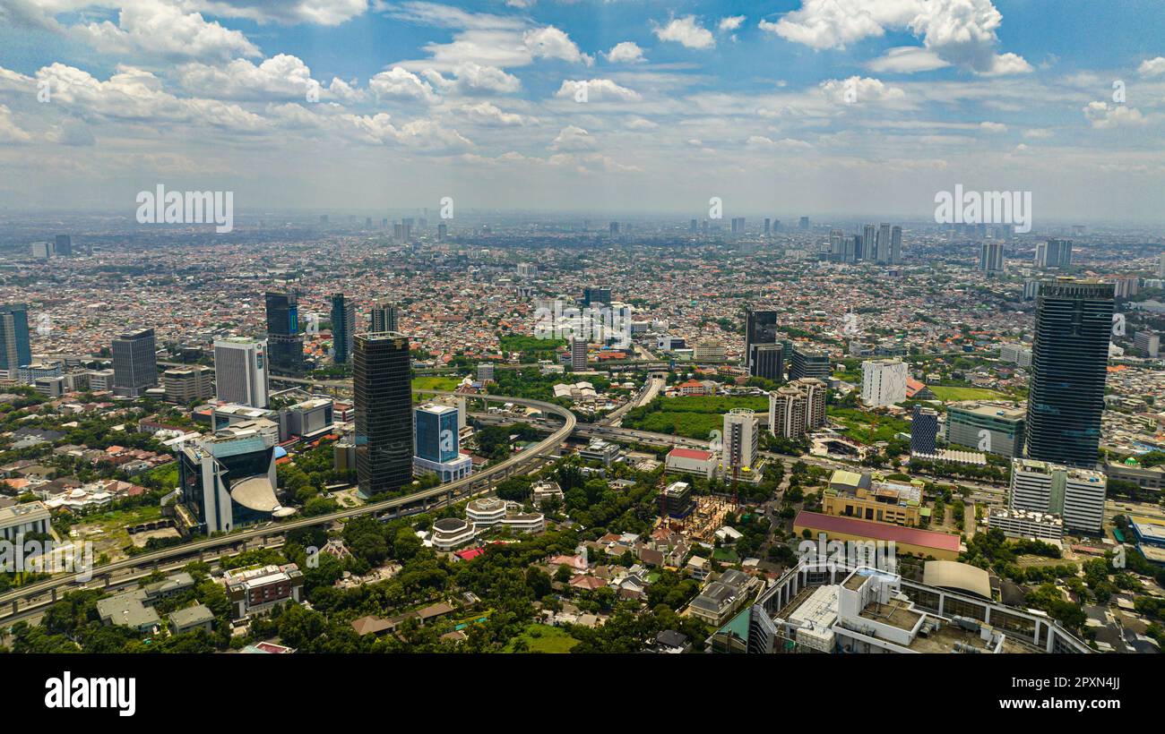 Jakarta downtown landscape from drone hi-res stock photography and ...