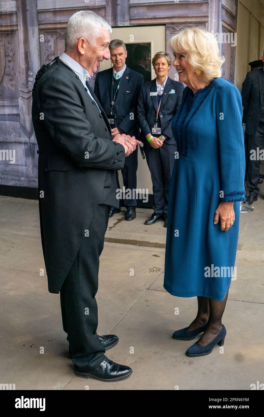 The Queen Consort speaks with Speaker of the House of Commons Sir ...