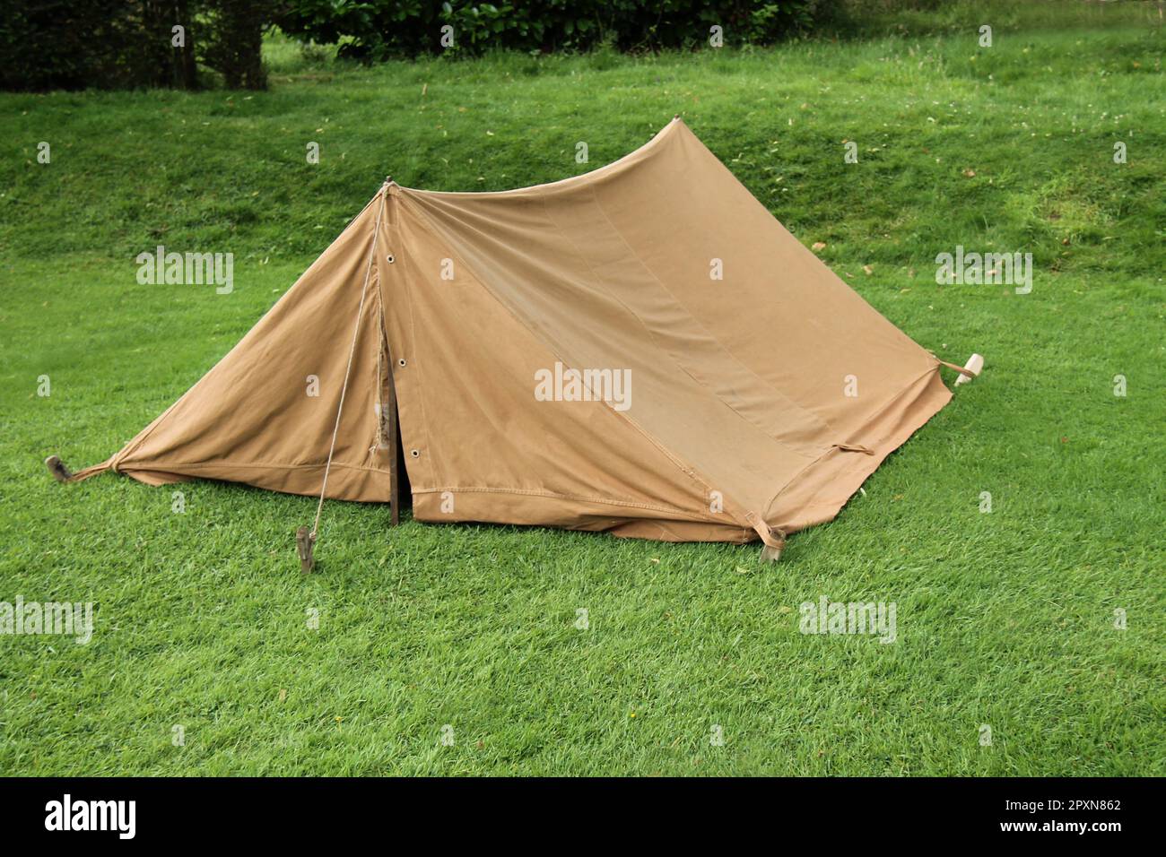 A Vintage Brown Canvas Two Person Ridge Tent Stock Photo - Alamy