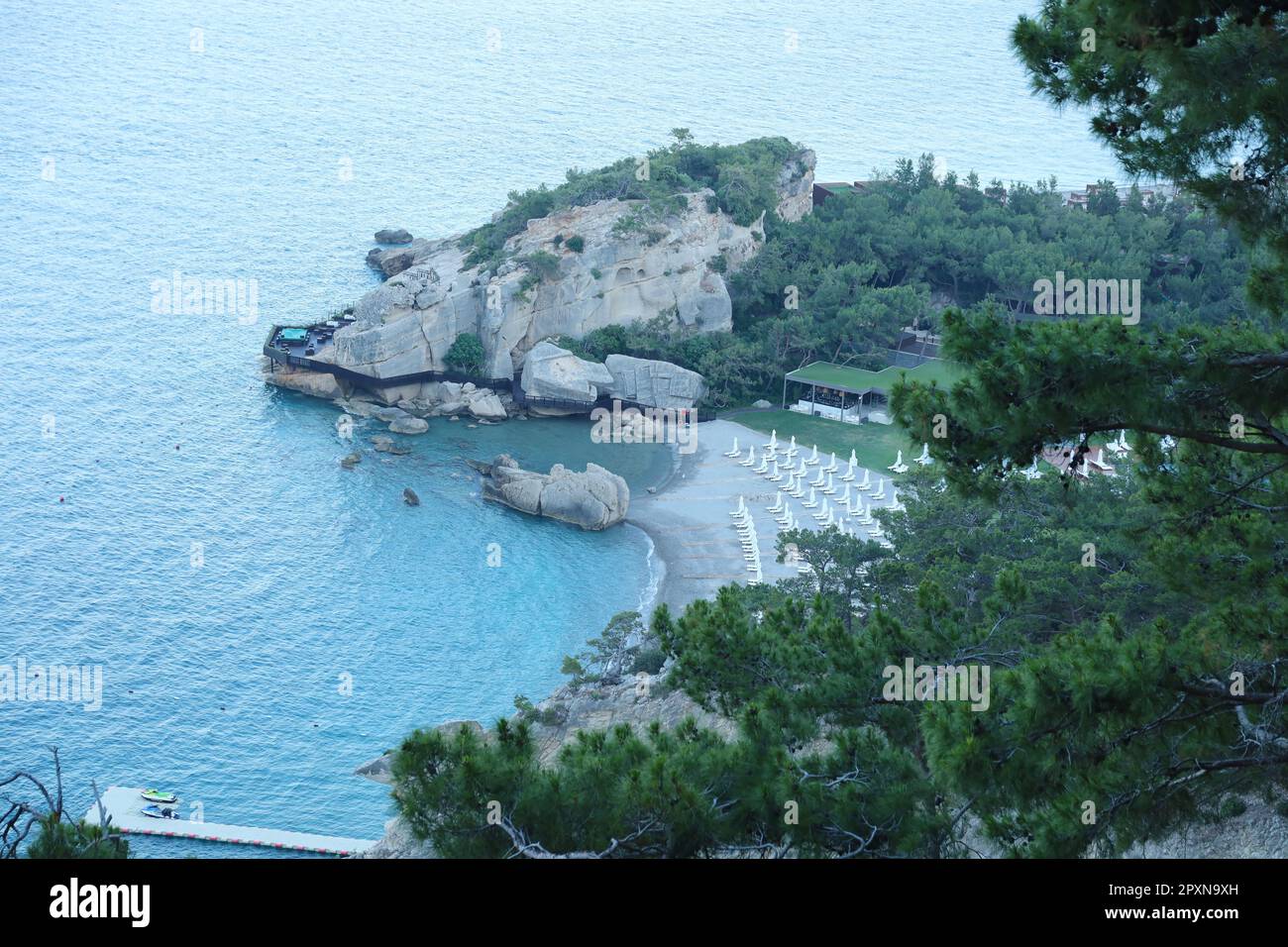 Travel in Turkey Aegean sea and rocks lagoon landscape nature. Big ...