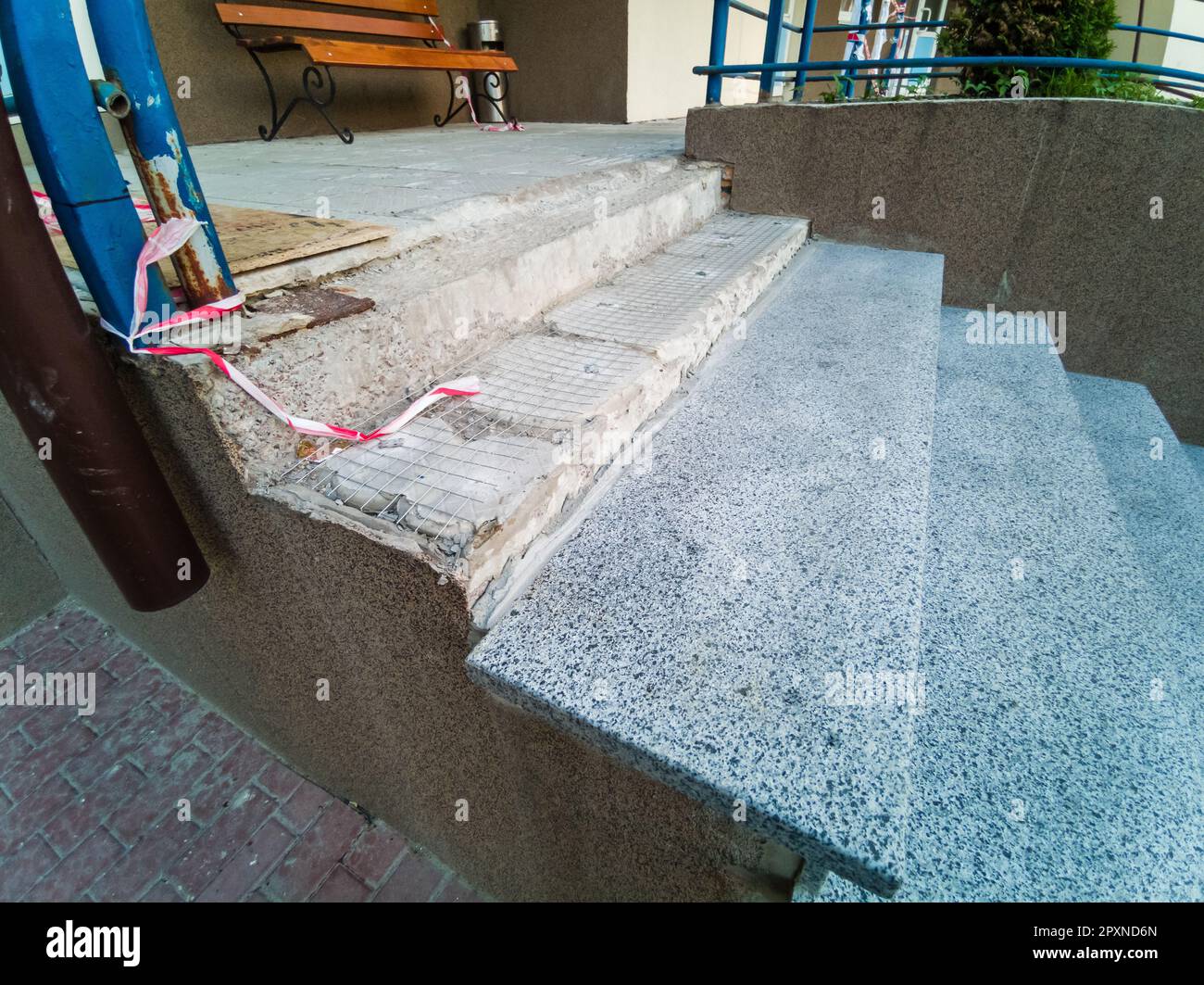repair of stone stairs,a new ceramic tile to lay on the stairs in the ...